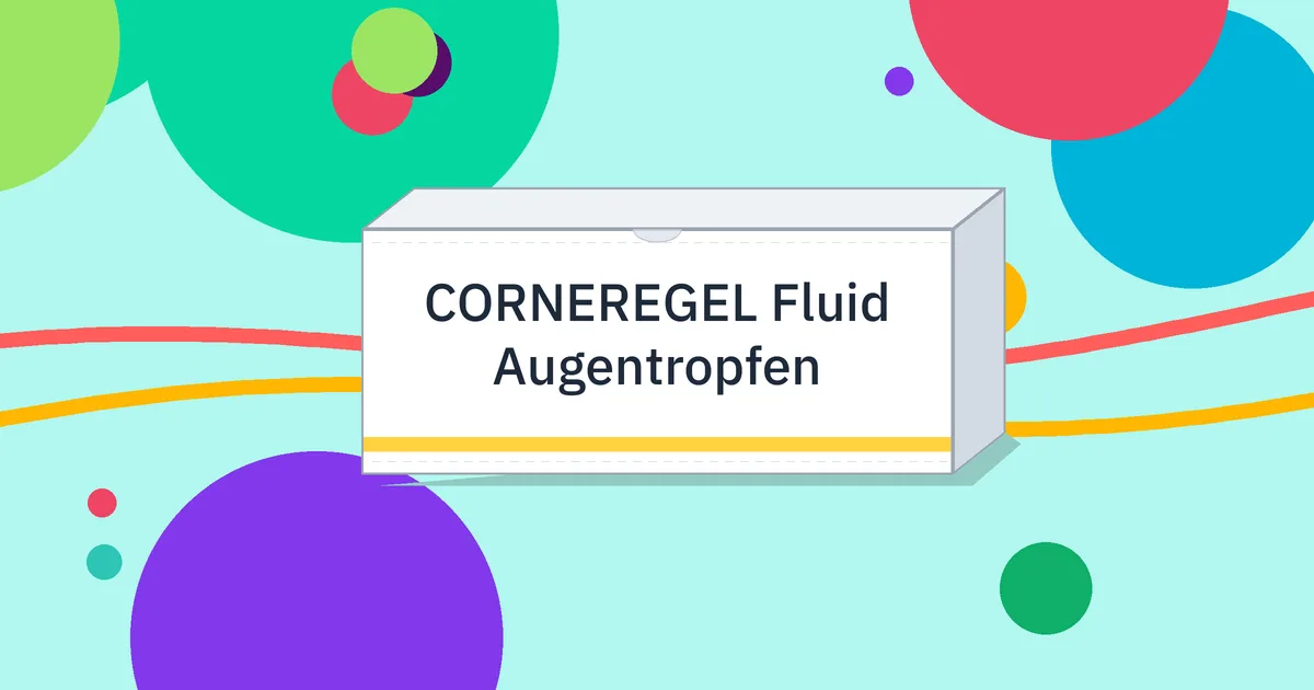 Symbolbild: Packung mit der Aufschrift CORNEREGEL Fluid Augentropfen (PZN 06343617) – Verfügbarkeit und Bezug in Apotheken in Frankfurt am Main