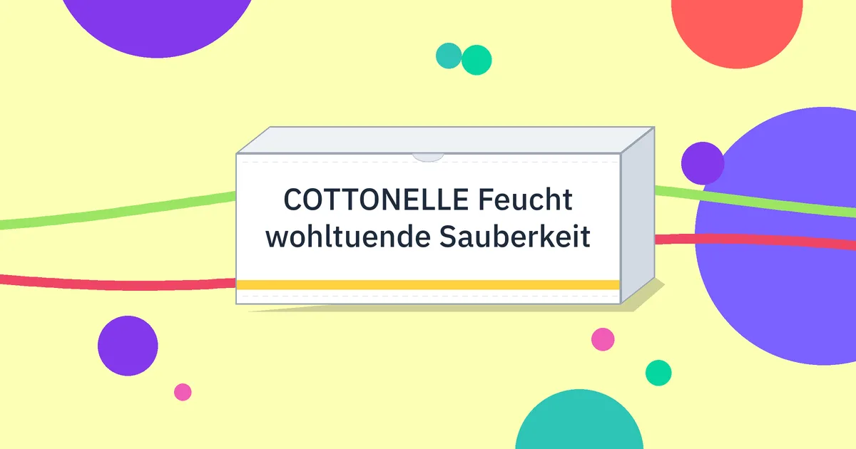 Symbolbild: Packung mit der Aufschrift COTTONELLE Feucht wohltuende Sauberkeit (PZN 17755493) – Verfügbarkeit und Bezug in Apotheken in Frankfurt am Main