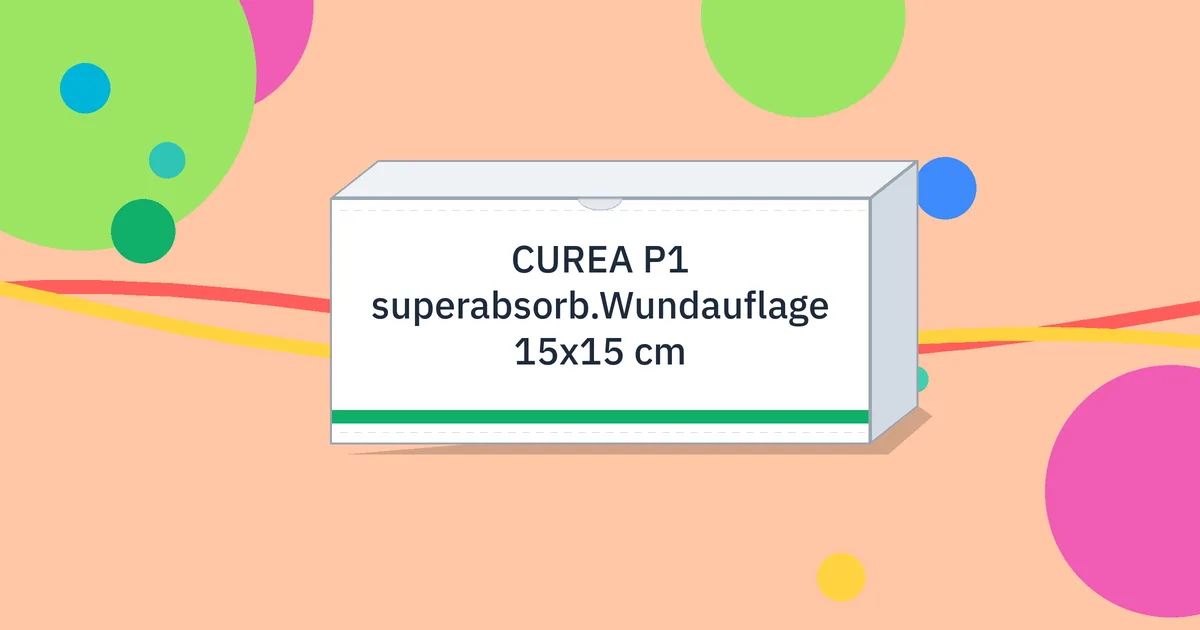 Symbolbild: Packung mit der Aufschrift CUREA P1 superabsorb.Wundauflage 15x15 cm (PZN 10286291) – Verfügbarkeit und Bezug in Apotheken in Frankfurt am Main