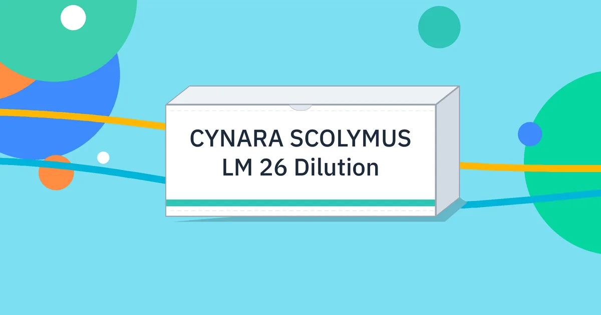 Symbolbild: Packung mit der Aufschrift CYNARA SCOLYMUS LM 26 Dilution (PZN 13459757) – Verfügbarkeit und Bezug in Apotheken in Frankfurt am Main