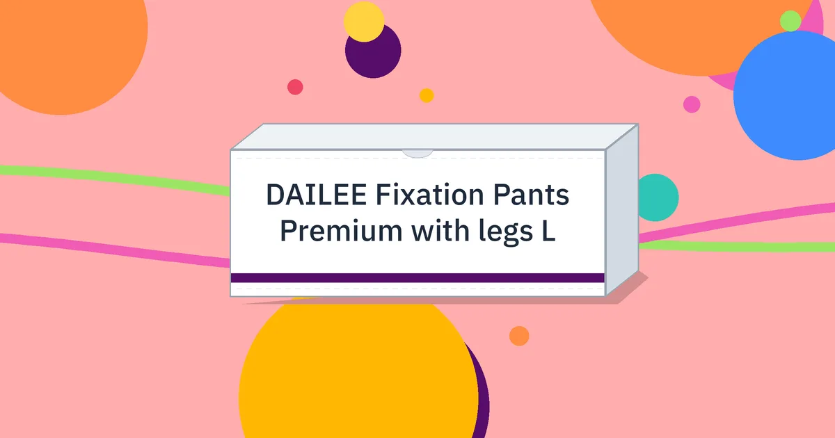 Symbolbild: Packung mit der Aufschrift DAILEE Fixation Pants Premium with legs L (PZN 13828367) – Verfügbarkeit und Bezug in Apotheken in Frankfurt am Main