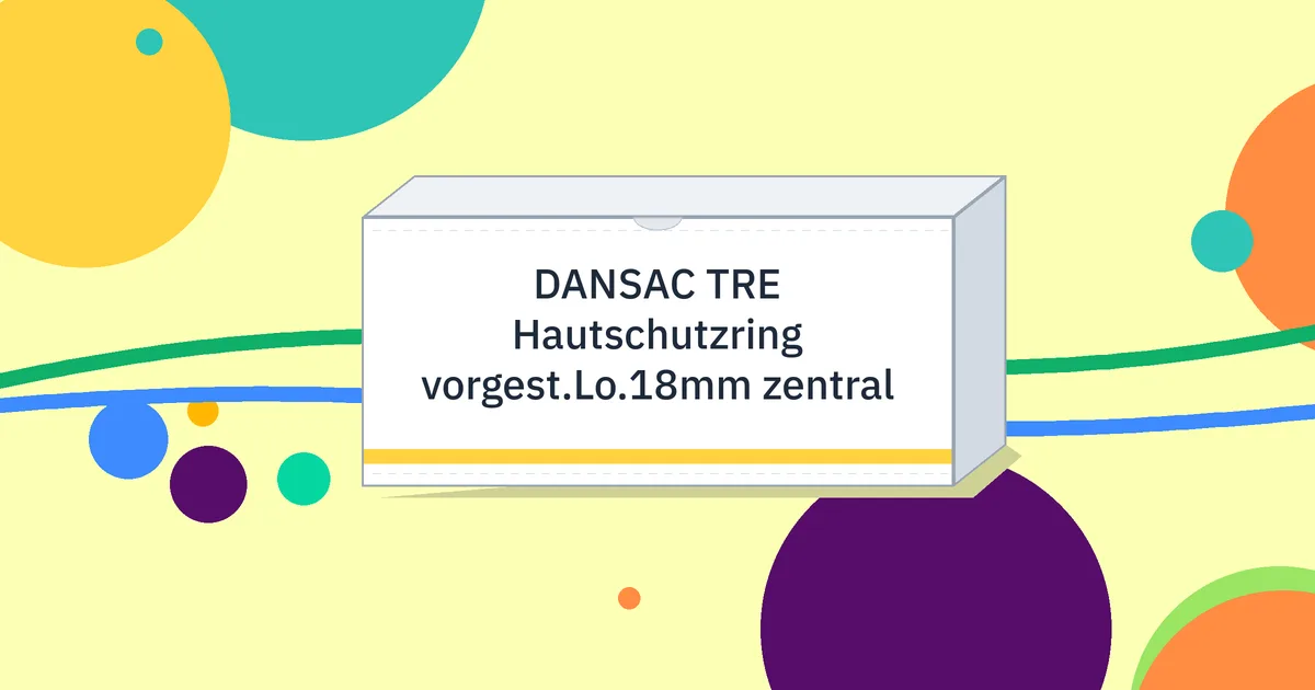Symbolbild: Packung mit der Aufschrift DANSAC TRE Hautschutzring vorgest.Lo.18mm zentral (PZN 13905257) – Verfügbarkeit und Bezug in Apotheken in Frankfurt am Main