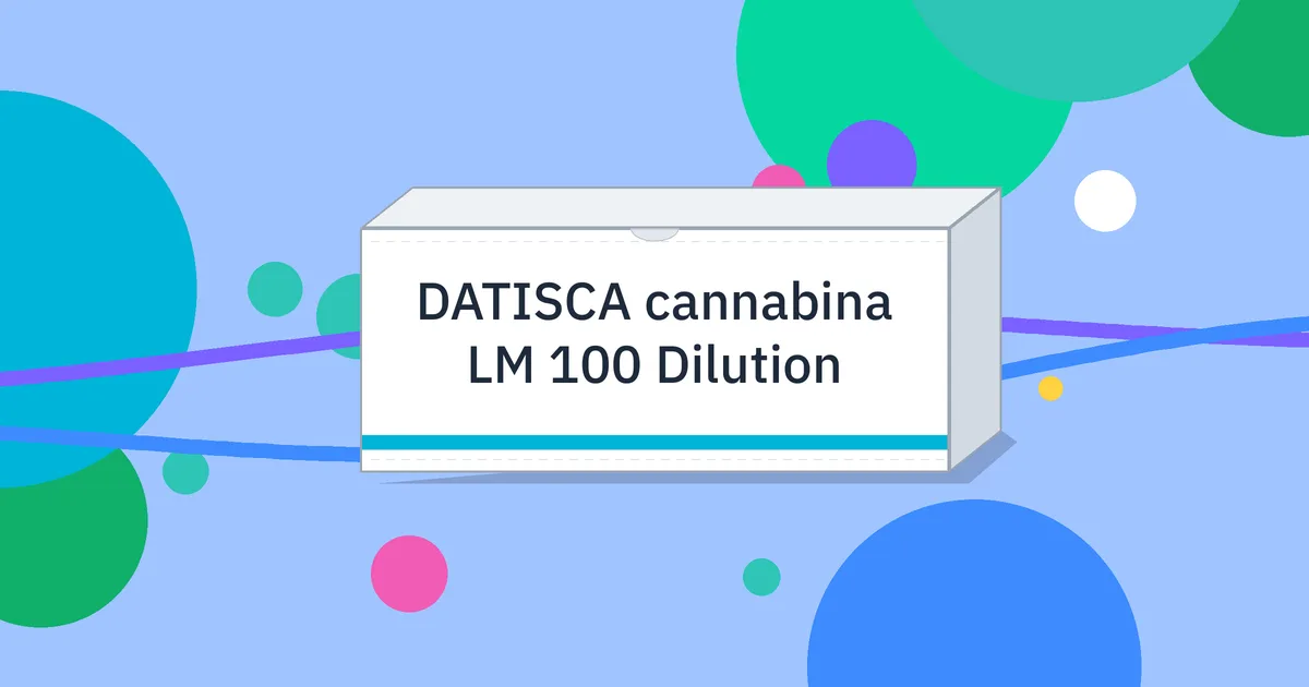 Symbolbild: Packung mit der Aufschrift DATISCA cannabina LM 100 Dilution (PZN 13462191) – Verfügbarkeit und Bezug in Apotheken in Frankfurt am Main