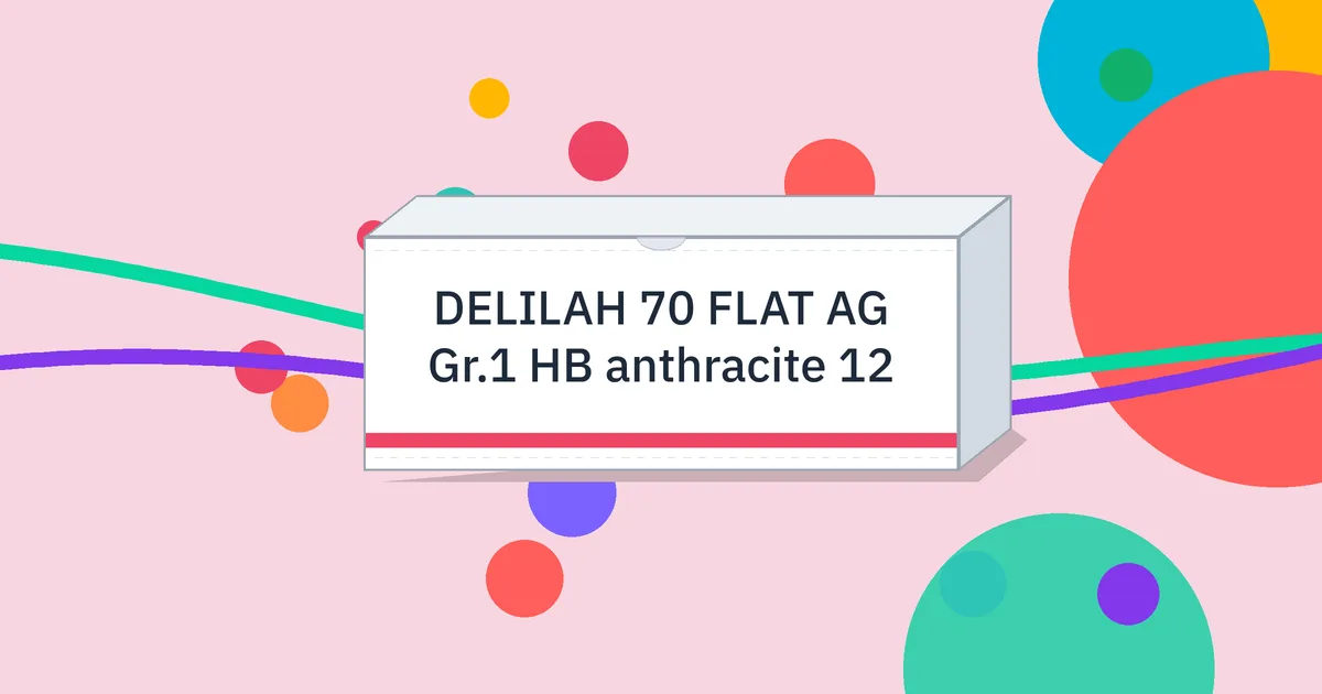 Symbolbild: Packung mit der Aufschrift DELILAH 70 FLAT AG Gr.1 HB anthracite 12 (PZN 13847703) – Verfügbarkeit und Bezug in Apotheken in Frankfurt am Main