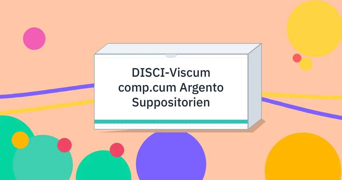 Symbolbild: Packung mit der Aufschrift DISCI-Viscum comp.cum Argento Suppositorien (PZN 01880664) – Verfügbarkeit und Bezug in Apotheken in Frankfurt am Main