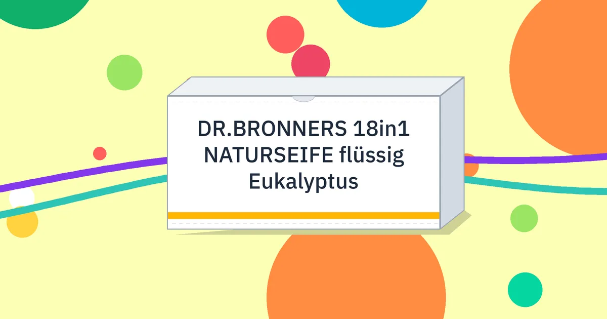 Symbolbild: Packung mit der Aufschrift DR.BRONNERS 18in1 NATURSEIFE flüssig Eukalyptus (PZN 19241597) – Verfügbarkeit und Bezug in Apotheken in Frankfurt am Main