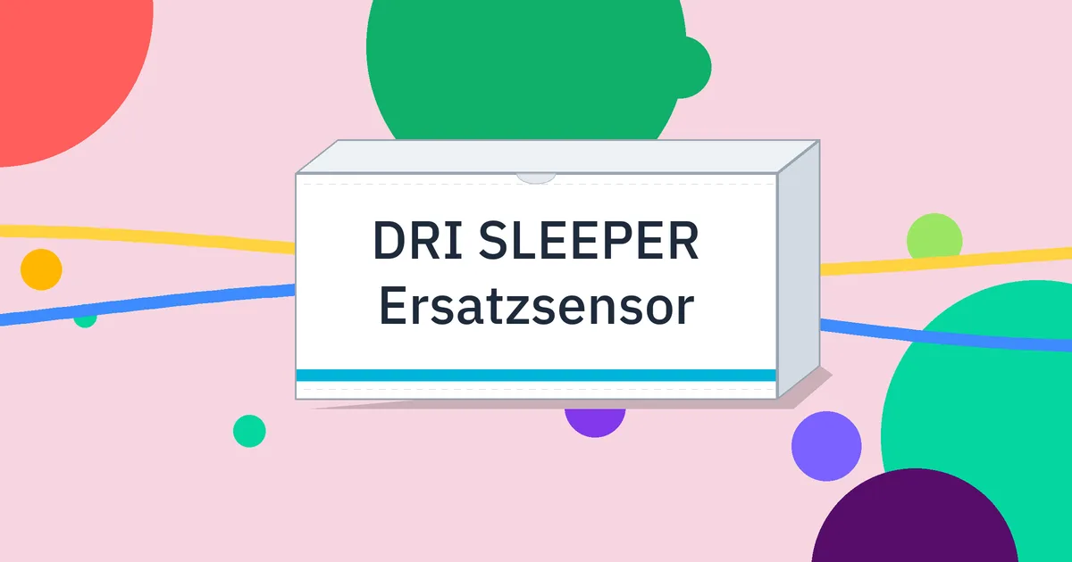 Symbolbild: Packung mit der Aufschrift DRI SLEEPER Ersatzsensor (PZN 08815380) – Verfügbarkeit und Bezug in Apotheken in Frankfurt am Main