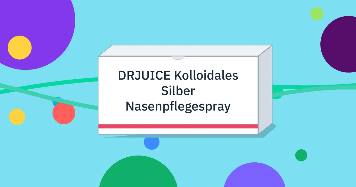 Symbolbild: Packung mit der Aufschrift DRJUICE Kolloidales Silber Nasenpflegespray (PZN 19899256) – Verfügbarkeit und Bezug in Apotheken in Frankfurt am Main