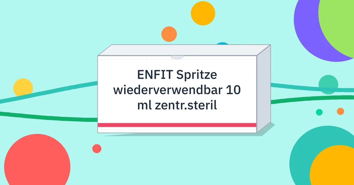 Symbolbild: Packung mit der Aufschrift ENFIT Spritze wiederverwendbar 10 ml zentr.steril (PZN 17444988) – Verfügbarkeit und Bezug in Apotheken in Frankfurt am Main