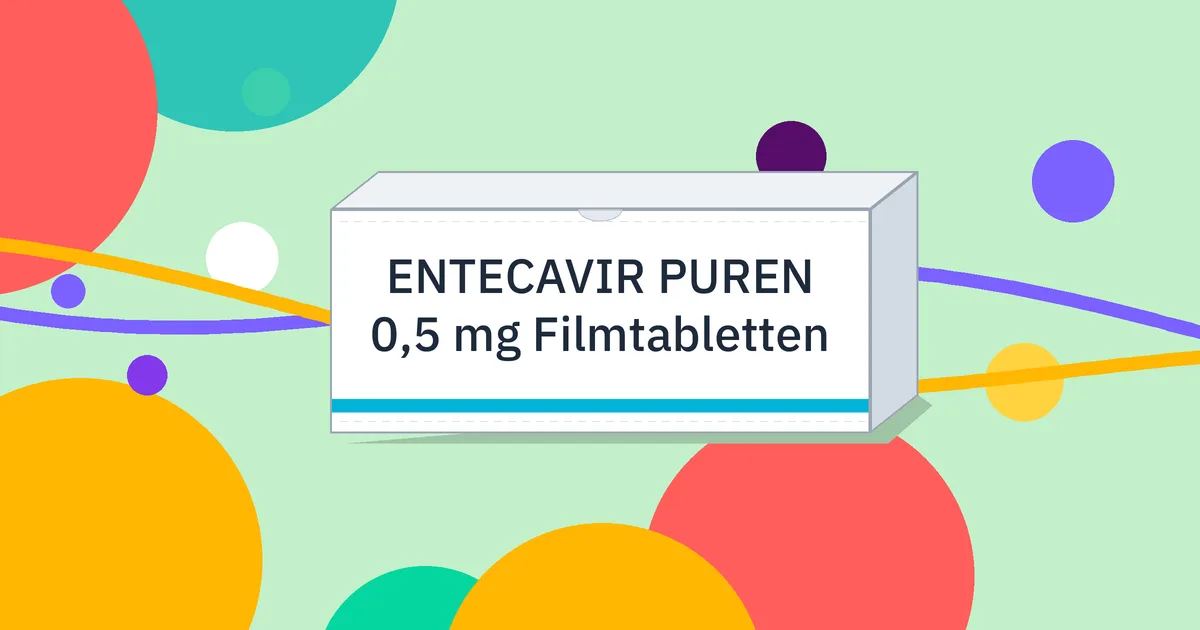 Symbolbild: Packung mit der Aufschrift ENTECAVIR PUREN 0,5 mg Filmtabletten (PZN 12482240) – Verfügbarkeit und Bezug in Apotheken in Frankfurt am Main