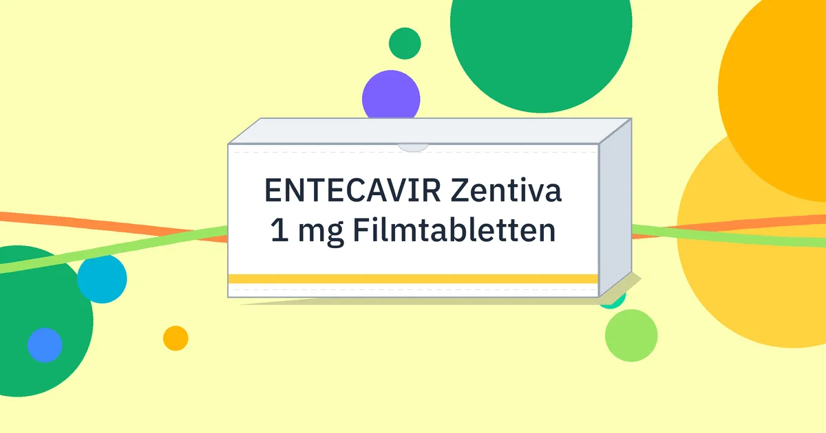 Symbolbild: Packung mit der Aufschrift ENTECAVIR Zentiva 1 mg Filmtabletten (PZN 12647669) – Verfügbarkeit und Bezug in Apotheken in Frankfurt am Main