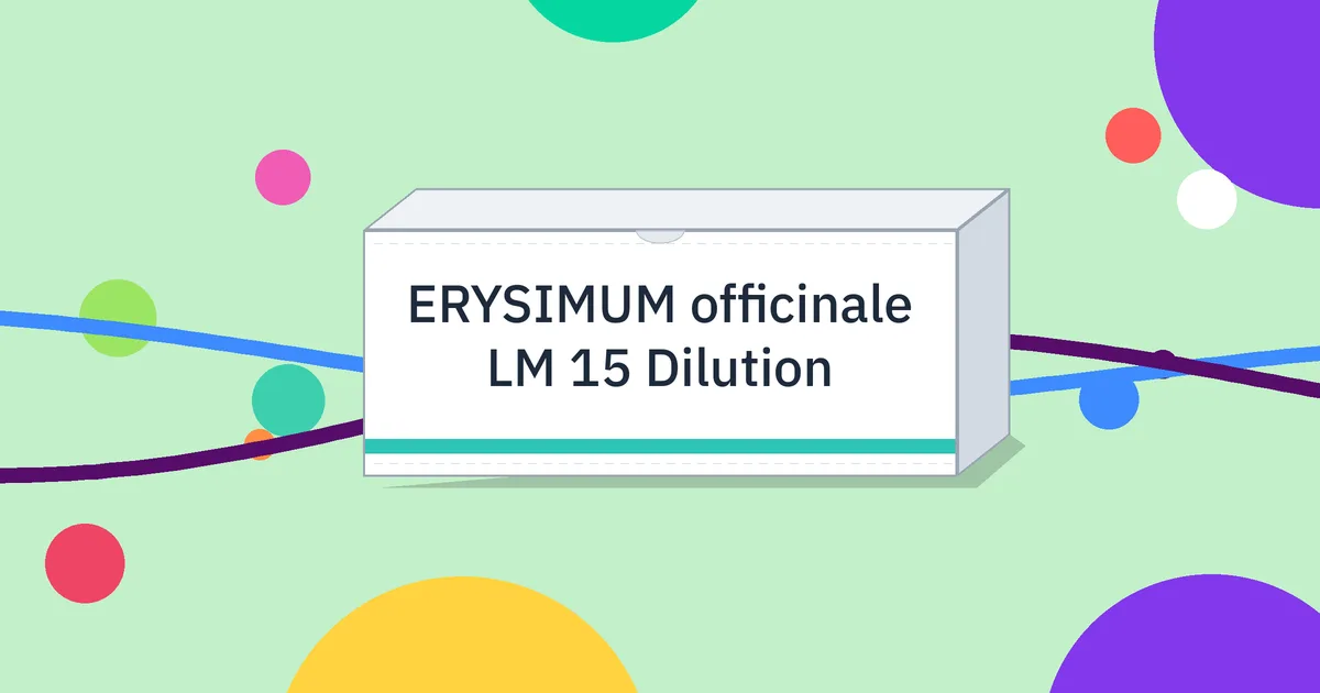 Symbolbild: Packung mit der Aufschrift ERYSIMUM officinale LM 15 Dilution (PZN 13479518) – Verfügbarkeit und Bezug in Apotheken in Frankfurt am Main