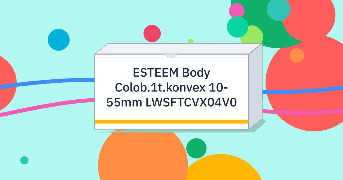 Symbolbild: Packung mit der Aufschrift ESTEEM Body Colob.1t.konvex 10-55mm LWSFTCVX04V0 (PZN 18838028) – Verfügbarkeit und Bezug in Apotheken in Frankfurt am Main