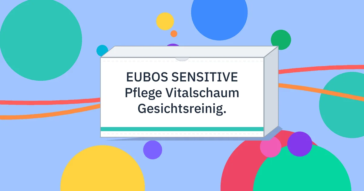 Symbolbild: Packung mit der Aufschrift EUBOS SENSITIVE Pflege Vitalschaum Gesichtsreinig. (PZN 02180259) – Verfügbarkeit und Bezug in Apotheken in Frankfurt am Main
