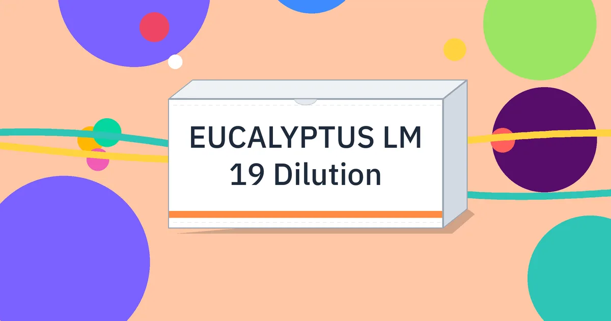 Symbolbild: Packung mit der Aufschrift EUCALYPTUS LM 19 Dilution (PZN 12845406) – Verfügbarkeit und Bezug in Apotheken in Frankfurt am Main