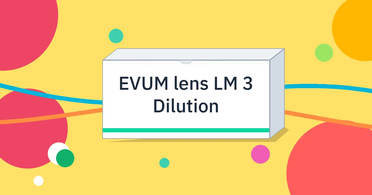 Symbolbild: Packung mit der Aufschrift EVUM lens LM 3 Dilution (PZN 13484991) – Verfügbarkeit und Bezug in Apotheken in Frankfurt am Main