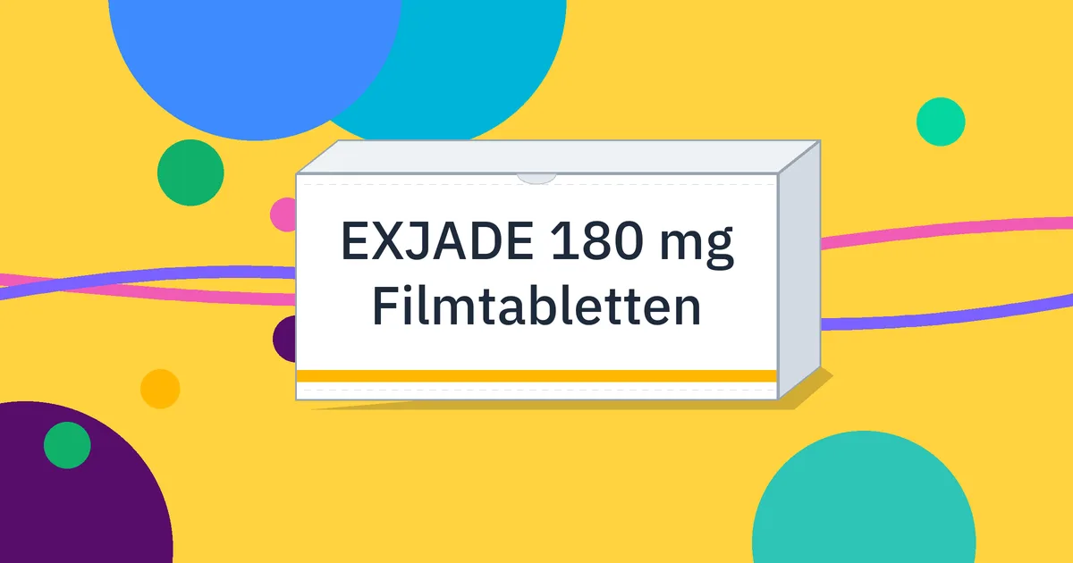 Symbolbild: Packung mit der Aufschrift EXJADE 180 mg Filmtabletten (PZN 13910152) – Verfügbarkeit und Bezug in Apotheken in Frankfurt am Main