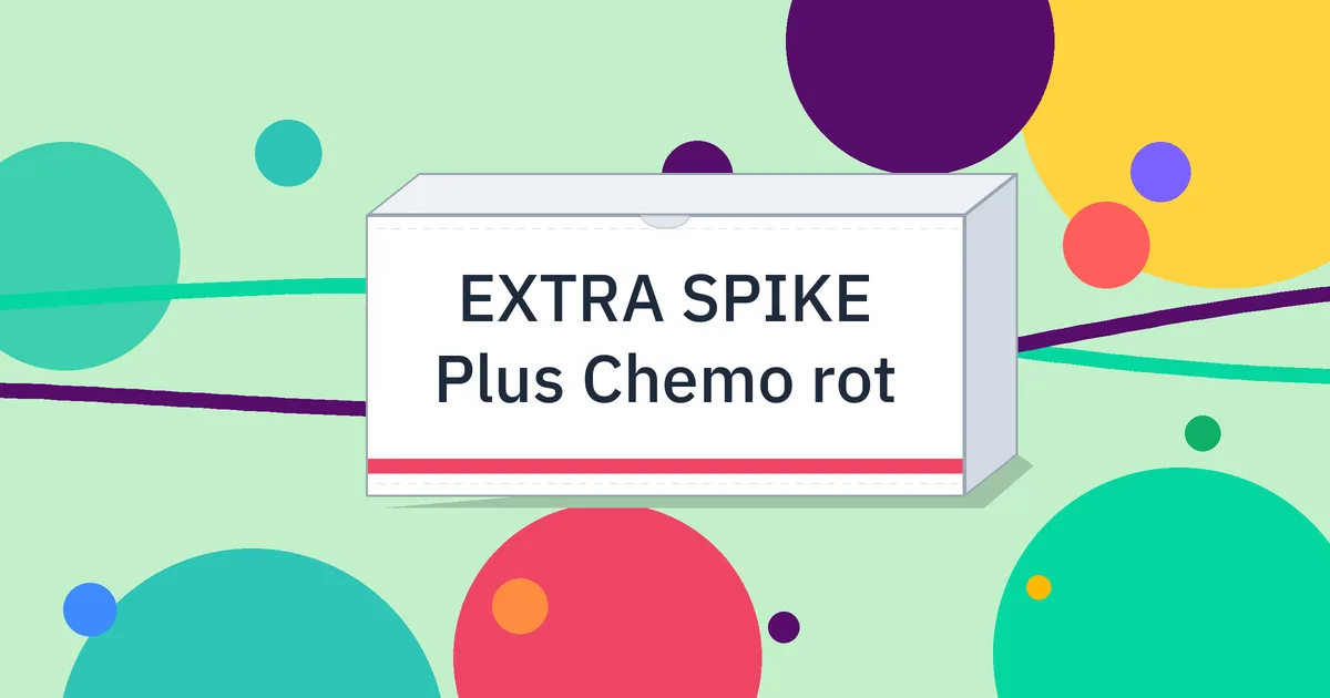 Symbolbild: Packung mit der Aufschrift EXTRA SPIKE Plus Chemo rot (PZN 03416103) – Verfügbarkeit und Bezug in Apotheken in Frankfurt am Main