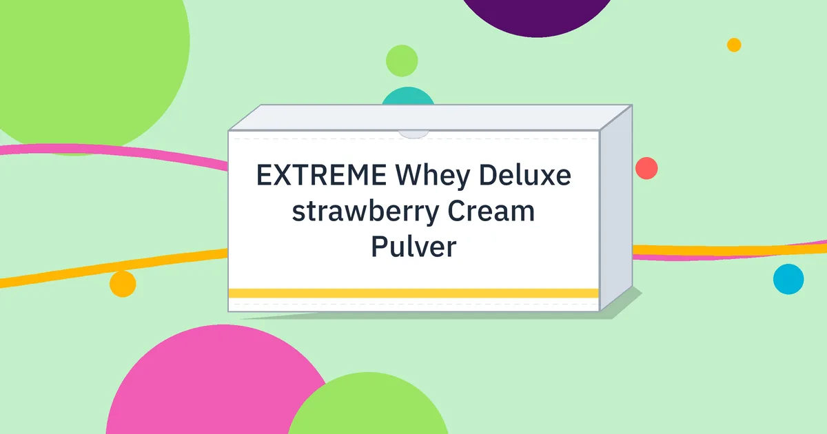 Symbolbild: Packung mit der Aufschrift EXTREME Whey Deluxe strawberry Cream Pulver (PZN 09911269) – Verfügbarkeit und Bezug in Apotheken in Frankfurt am Main