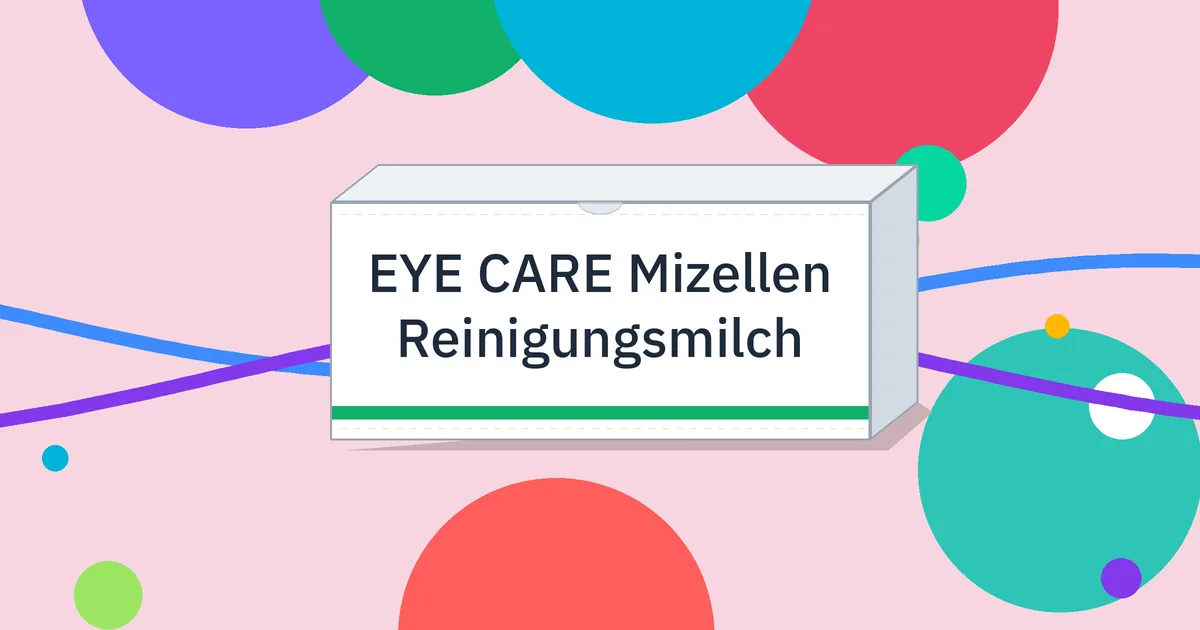 Symbolbild: Packung mit der Aufschrift EYE CARE Mizellen Reinigungsmilch (PZN 18413323) – Verfügbarkeit und Bezug in Apotheken in Frankfurt am Main