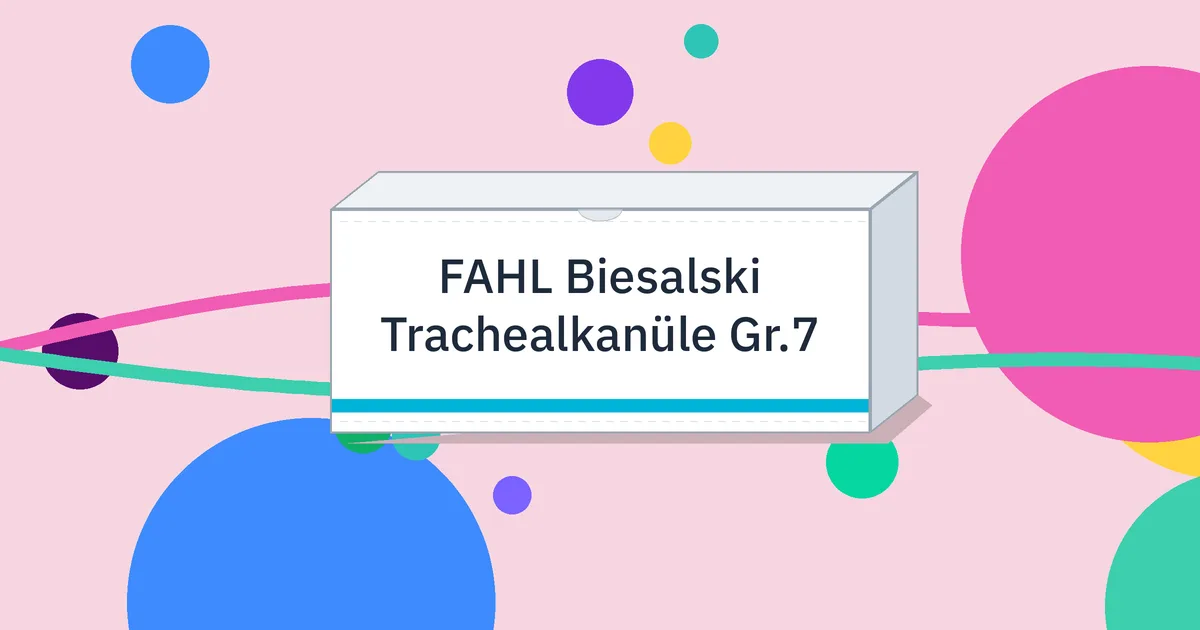 Symbolbild: Packung mit der Aufschrift FAHL Biesalski Trachealkanüle Gr.7 (PZN 10539119) – Verfügbarkeit und Bezug in Apotheken in Frankfurt am Main