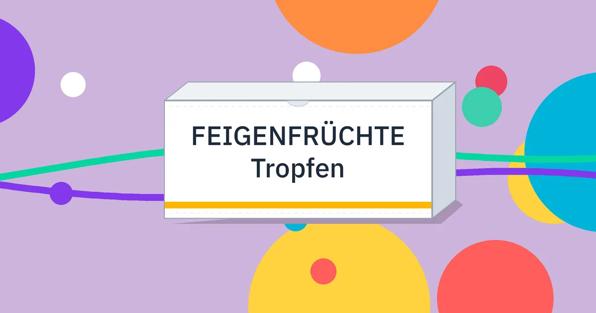 Symbolbild: Packung mit der Aufschrift FEIGENFRÜCHTE Tropfen (PZN 19141252) – Verfügbarkeit und Bezug in Apotheken in Frankfurt am Main