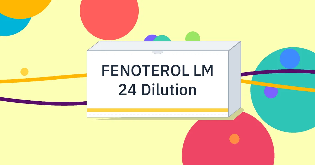 Symbolbild: Packung mit der Aufschrift FENOTEROL LM 24 Dilution (PZN 12847256) – Verfügbarkeit und Bezug in Apotheken in Frankfurt am Main
