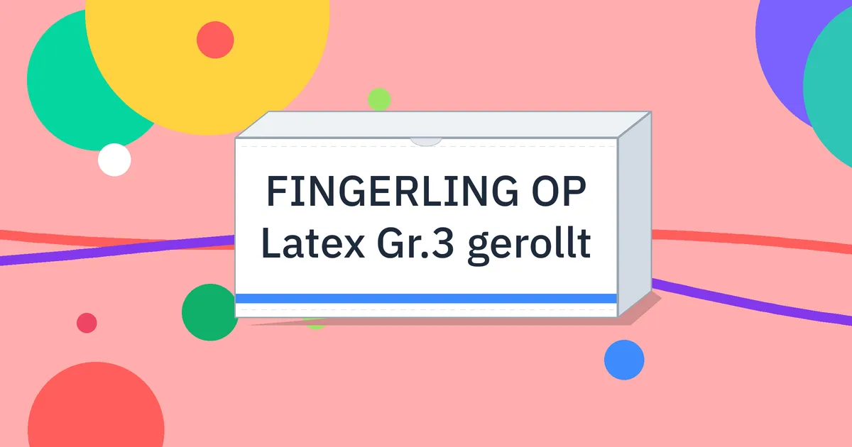 Symbolbild: Packung mit der Aufschrift FINGERLING OP Latex Gr.3 gerollt (PZN 04444372) – Verfügbarkeit und Bezug in Apotheken in Frankfurt am Main