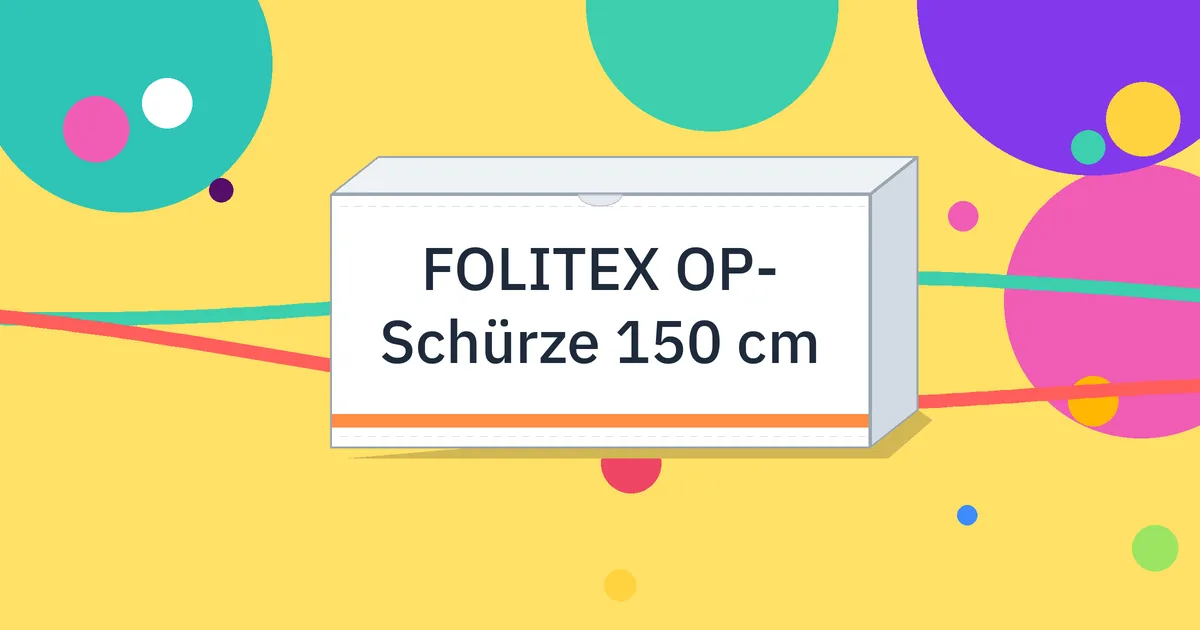 Symbolbild: Packung mit der Aufschrift FOLITEX OP-Schürze 150 cm (PZN 06145314) – Verfügbarkeit und Bezug in Apotheken in Frankfurt am Main