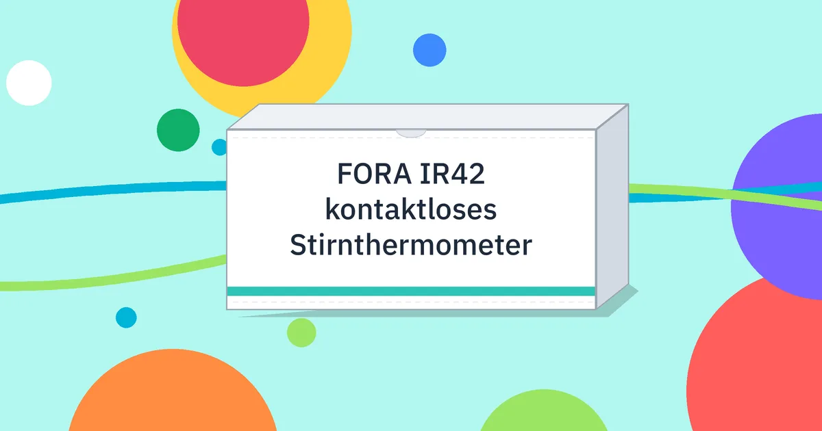 Symbolbild: Packung mit der Aufschrift FORA IR42 kontaktloses Stirnthermometer (PZN 16634333) – Verfügbarkeit und Bezug in Apotheken in Frankfurt am Main