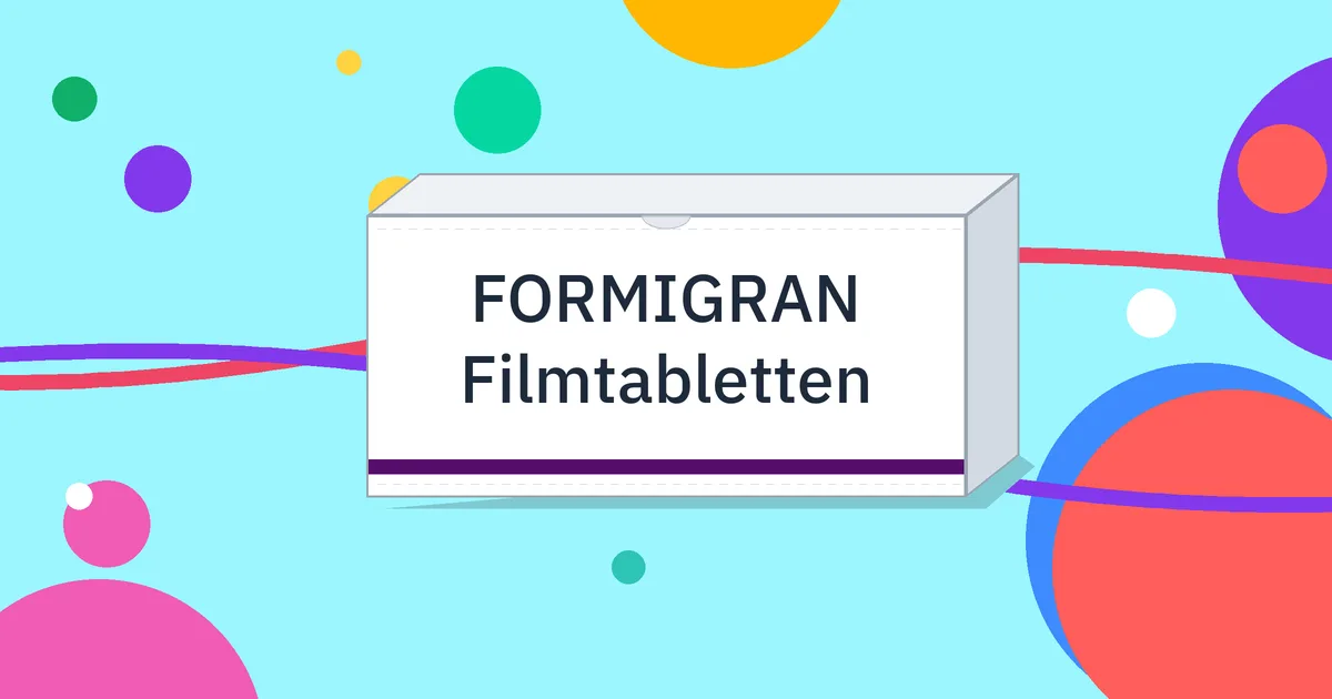 Symbolbild: Packung mit der Aufschrift FORMIGRAN Filmtabletten (PZN 02195485) – Verfügbarkeit und Bezug in Apotheken in Frankfurt am Main