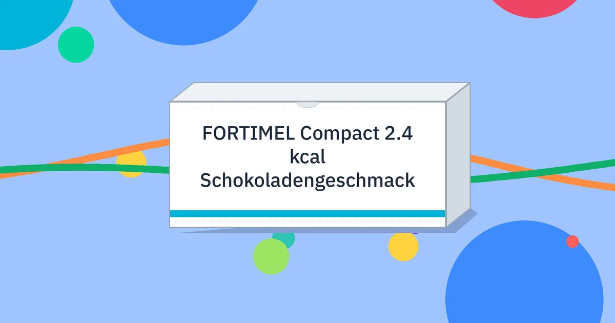 Symbolbild: Packung mit der Aufschrift FORTIMEL Compact 2.4 kcal Schokoladengeschmack (PZN 19647247) – Verfügbarkeit und Bezug in Apotheken in Frankfurt am Main