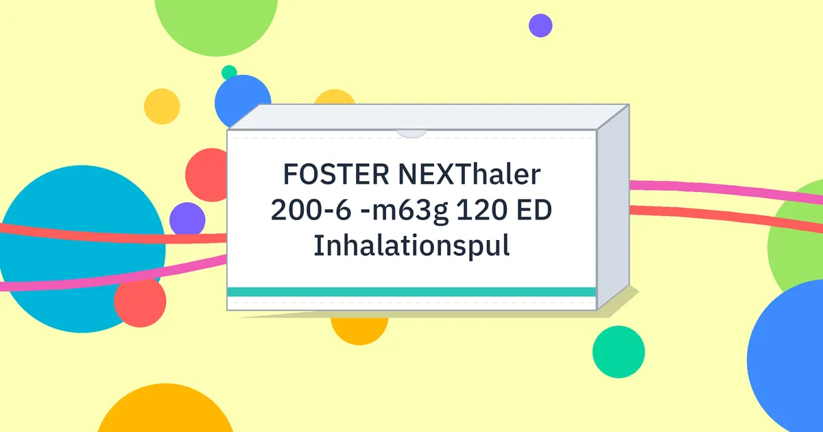 Symbolbild: Packung mit der Aufschrift FOSTER NEXThaler 200-6 -m63g 120 ED Inhalationspul (PZN 11305470) – Verfügbarkeit und Bezug in Apotheken in Frankfurt am Main