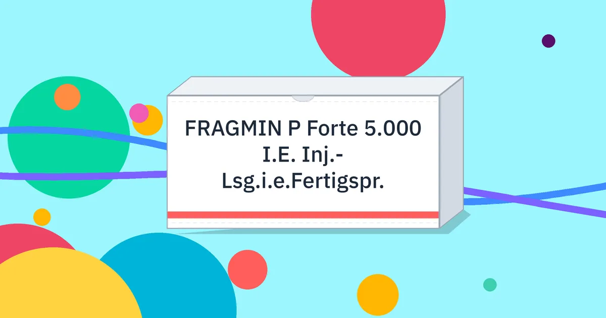 Symbolbild: Packung mit der Aufschrift FRAGMIN P Forte 5.000 I.E. Inj.-Lsg.i.e.Fertigspr. (PZN 02128603) – Verfügbarkeit und Bezug in Apotheken in Frankfurt am Main