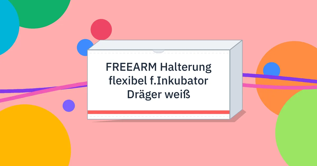 Symbolbild: Packung mit der Aufschrift FREEARM Halterung flexibel f.Inkubator Dräger weiß (PZN 19975052) – Verfügbarkeit und Bezug in Apotheken in Frankfurt am Main