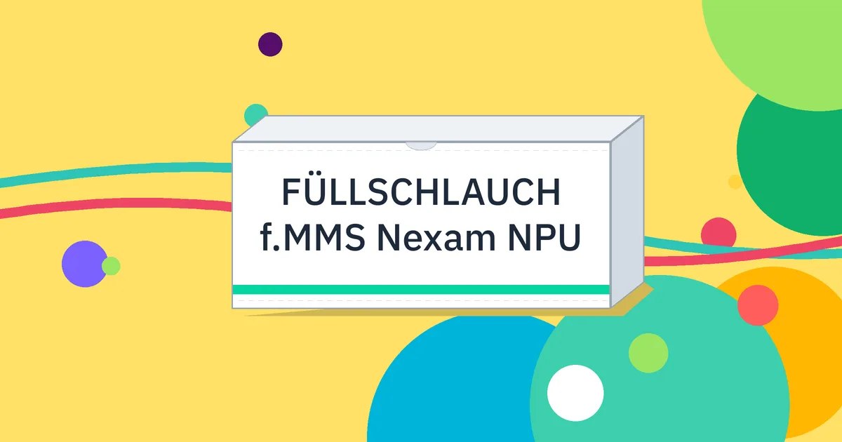 Symbolbild: Packung mit der Aufschrift FÜLLSCHLAUCH f.MMS Nexam NPU (PZN 16672115) – Verfügbarkeit und Bezug in Apotheken in Frankfurt am Main