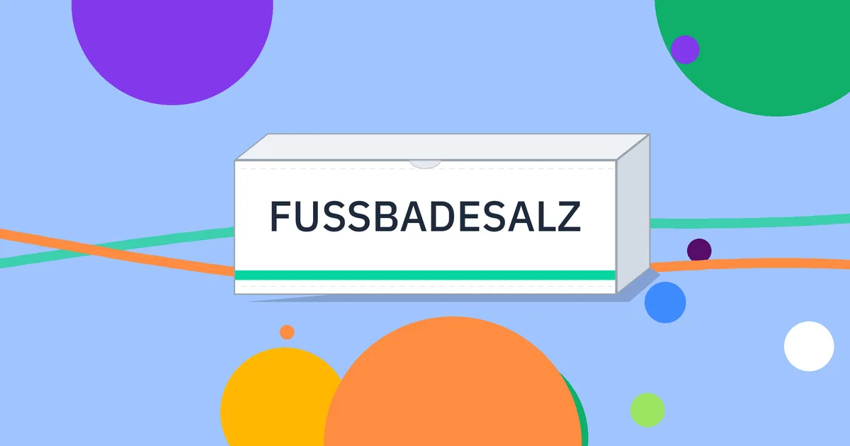 Symbolbild: Packung mit der Aufschrift FUSSBADESALZ (PZN 10949509) – Verfügbarkeit und Bezug in Apotheken in Frankfurt am Main