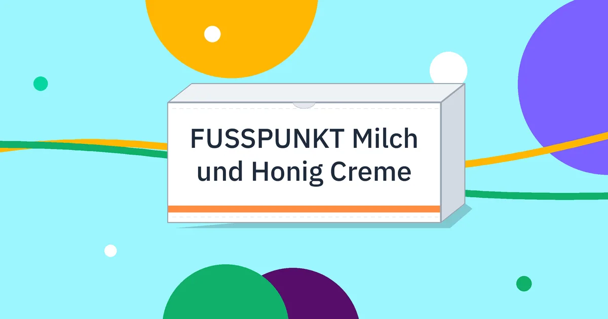 Symbolbild: Packung mit der Aufschrift FUSSPUNKT Milch und Honig Creme (PZN 18436270) – Verfügbarkeit und Bezug in Apotheken in Frankfurt am Main