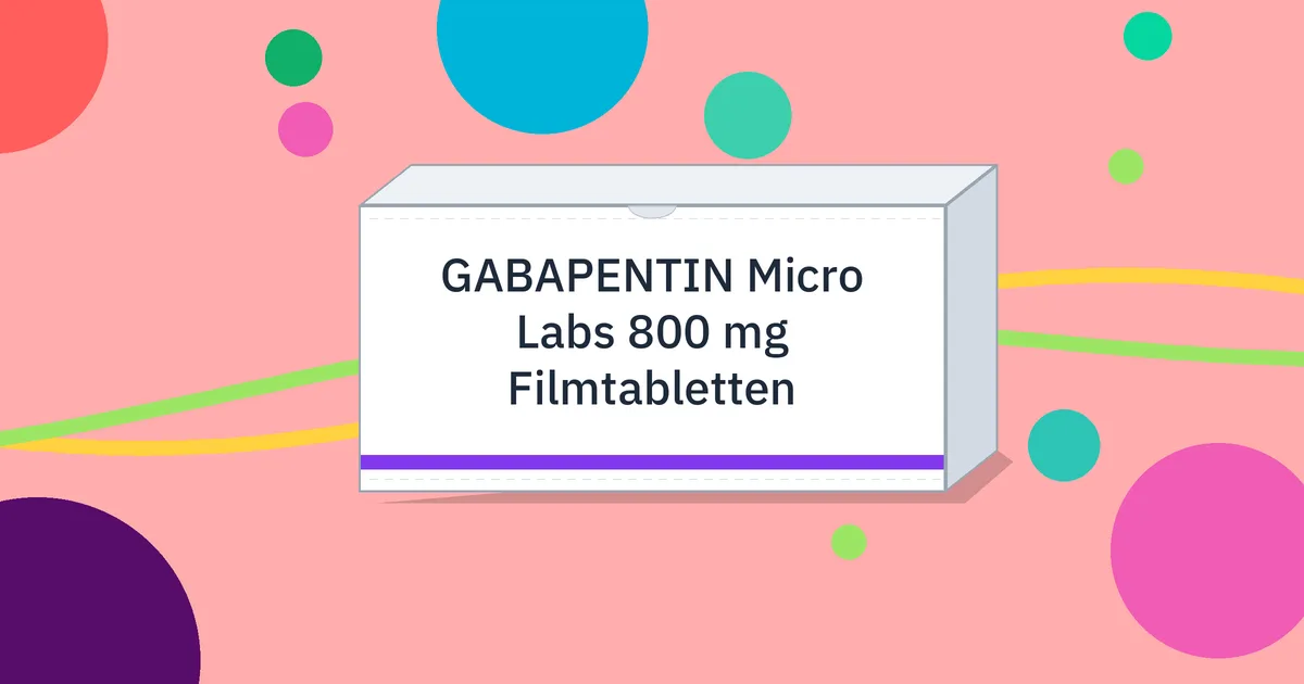 Symbolbild: Packung mit der Aufschrift GABAPENTIN Micro Labs 800 mg Filmtabletten (PZN 10517193) – Verfügbarkeit und Bezug in Apotheken in Frankfurt am Main