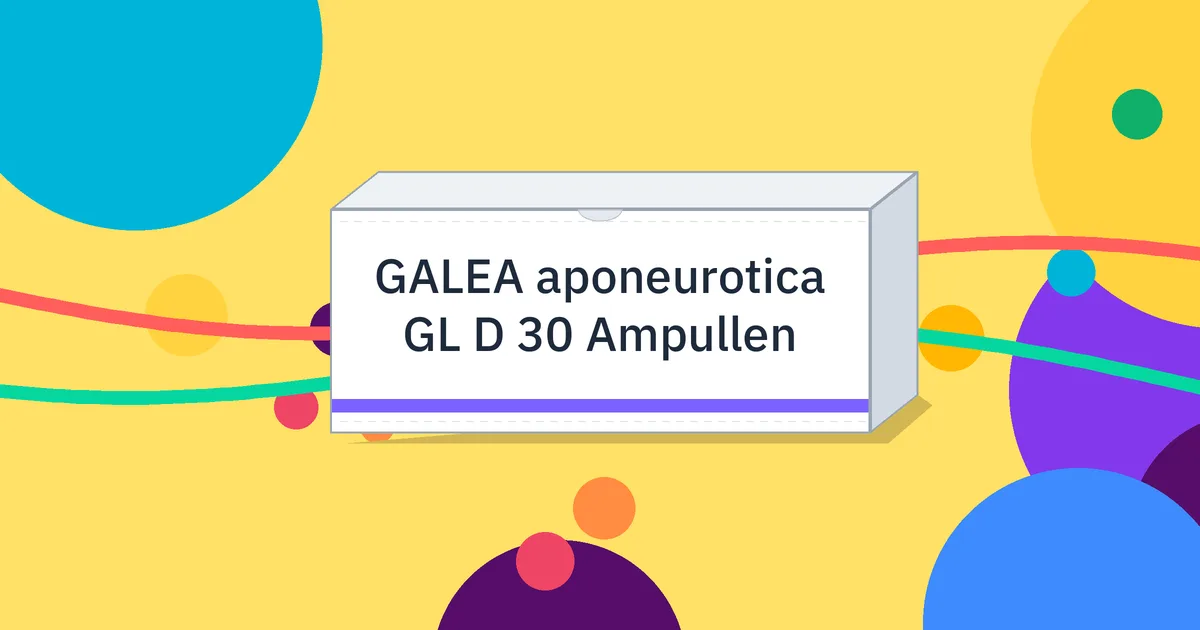 Symbolbild: Packung mit der Aufschrift GALEA aponeurotica GL D 30 Ampullen (PZN 00489515) – Verfügbarkeit und Bezug in Apotheken in Frankfurt am Main