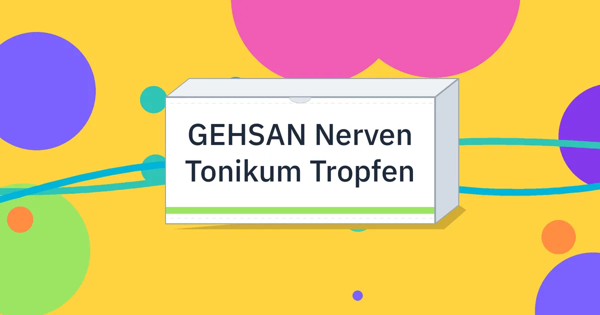 Symbolbild: Packung mit der Aufschrift GEHSAN Nerven Tonikum Tropfen (PZN 03673780) – Verfügbarkeit und Bezug in Apotheken in Frankfurt am Main