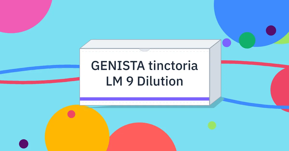 Symbolbild: Packung mit der Aufschrift GENISTA tinctoria LM 9 Dilution (PZN 13499432) – Verfügbarkeit und Bezug in Apotheken in Frankfurt am Main