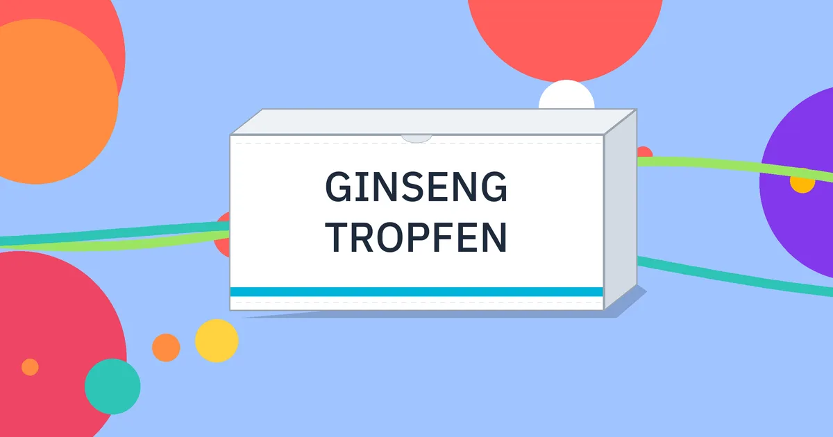 Symbolbild: Packung mit der Aufschrift GINSENG TROPFEN (PZN 11052193) – Verfügbarkeit und Bezug in Apotheken in Frankfurt am Main