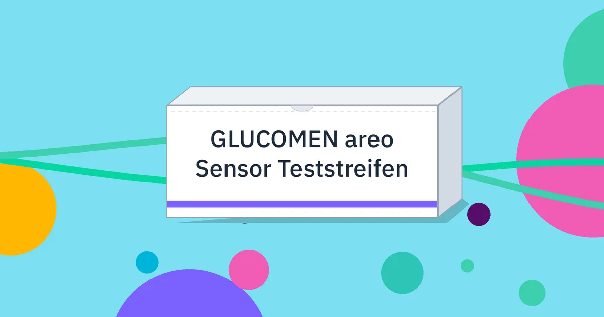 Symbolbild: Packung mit der Aufschrift GLUCOMEN areo Sensor Teststreifen (PZN 11113150) – Verfügbarkeit und Bezug in Apotheken in Frankfurt am Main
