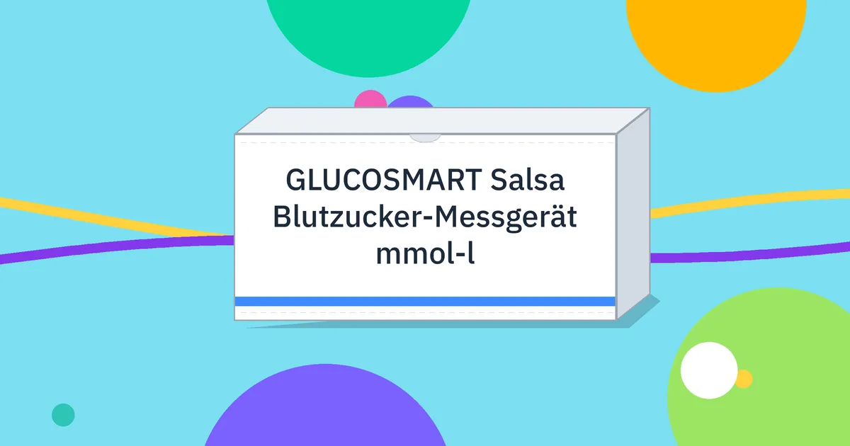Symbolbild: Packung mit der Aufschrift GLUCOSMART Salsa Blutzucker-Messgerät mmol-l (PZN 11653917) – Verfügbarkeit und Bezug in Apotheken in Frankfurt am Main