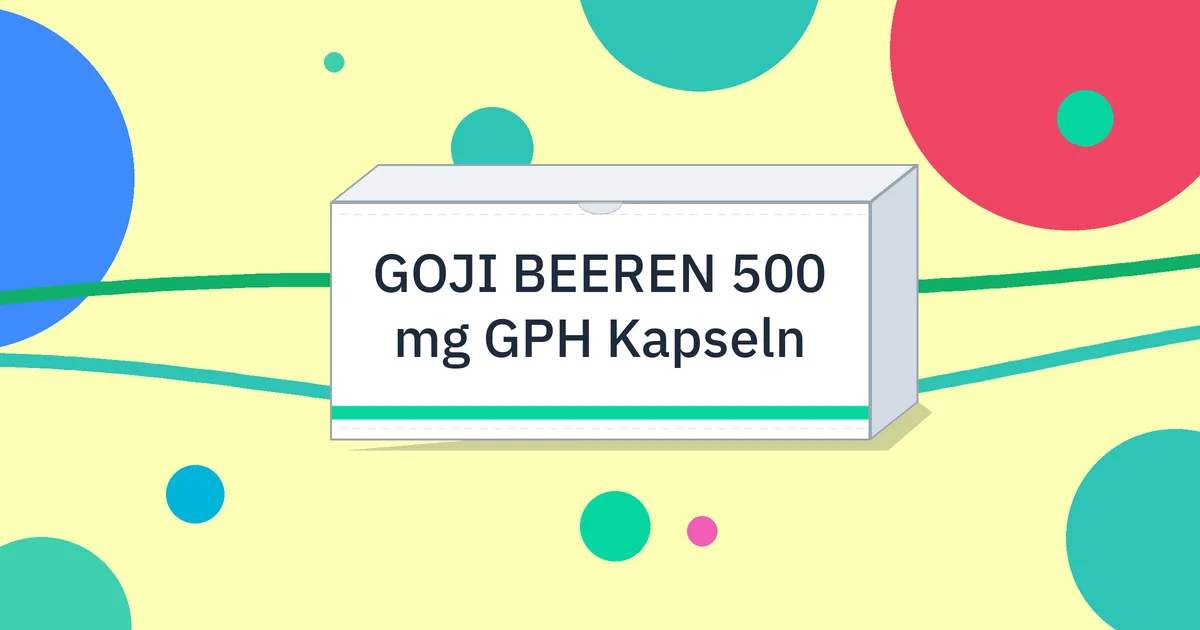 Symbolbild: Packung mit der Aufschrift GOJI BEEREN 500 mg GPH Kapseln (PZN 05530205) – Verfügbarkeit und Bezug in Apotheken in Frankfurt am Main