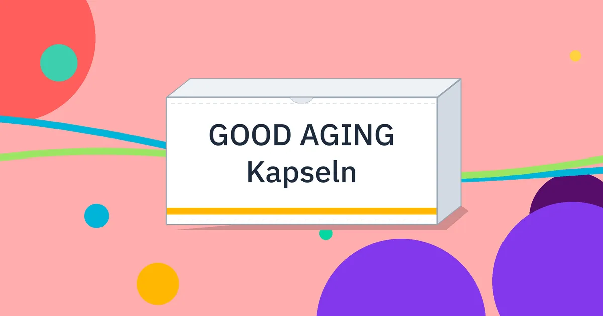 Symbolbild: Packung mit der Aufschrift GOOD AGING Kapseln (PZN 13364896) – Verfügbarkeit und Bezug in Apotheken in Frankfurt am Main