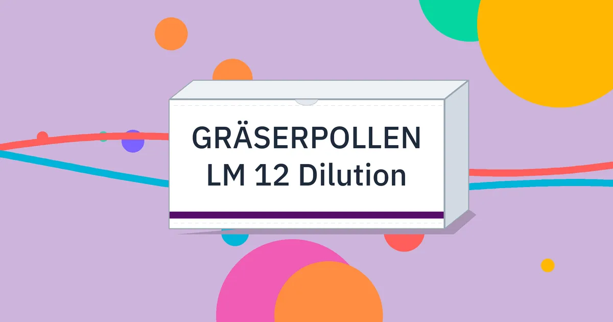 Symbolbild: Packung mit der Aufschrift GRÄSERPOLLEN LM 12 Dilution (PZN 12882146) – Verfügbarkeit und Bezug in Apotheken in Frankfurt am Main