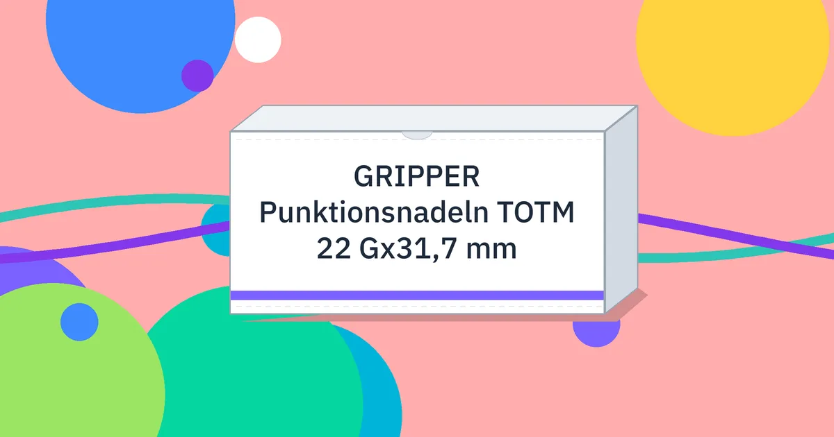 Symbolbild: Packung mit der Aufschrift GRIPPER Punktionsnadeln TOTM 22 Gx31,7 mm (PZN 03003559) – Verfügbarkeit und Bezug in Apotheken in Frankfurt am Main