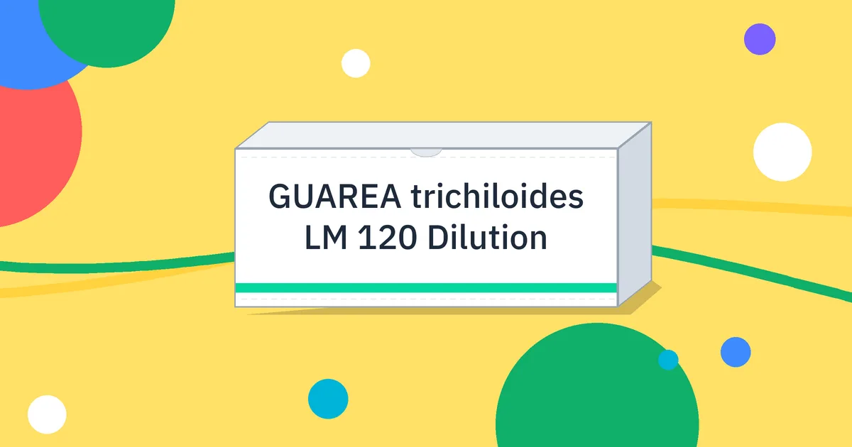 Symbolbild: Packung mit der Aufschrift GUAREA trichiloides LM 120 Dilution (PZN 13548722) – Verfügbarkeit und Bezug in Apotheken in Frankfurt am Main